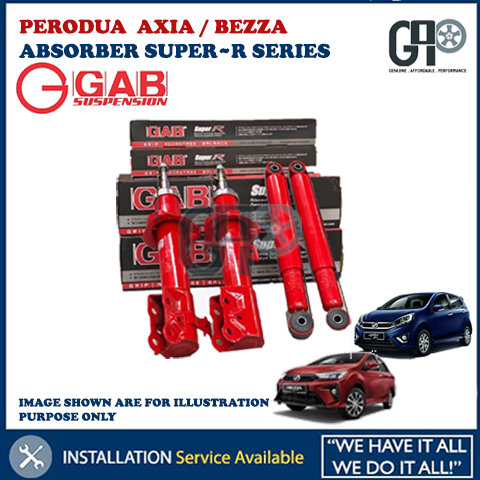 PERODUA AXIA / BEZZA GAB HEAVY DUTY RED SUPER R ABSORBER 1PAIR (2PCS)