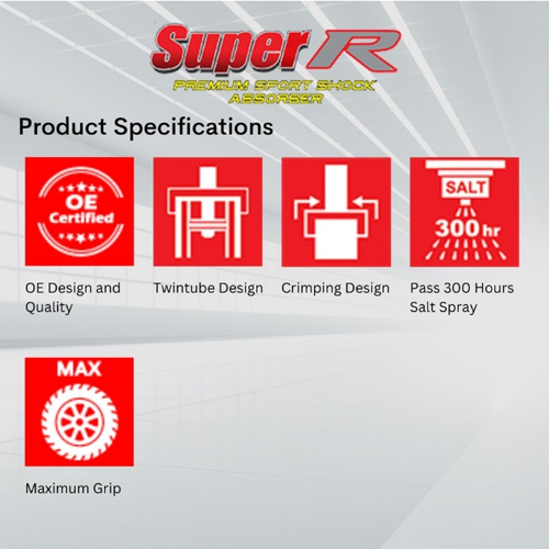 PERODUA AXIA / BEZZA GAB HEAVY DUTY RED SUPER R ABSORBER 1PAIR (2PCS)