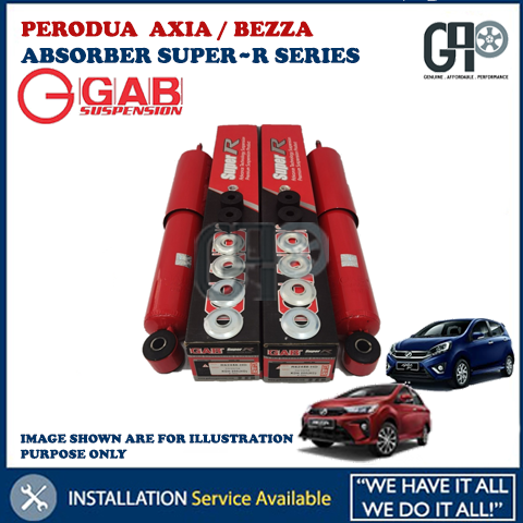 PERODUA AXIA / BEZZA GAB HEAVY DUTY RED SUPER R ABSORBER 1PAIR (2PCS)